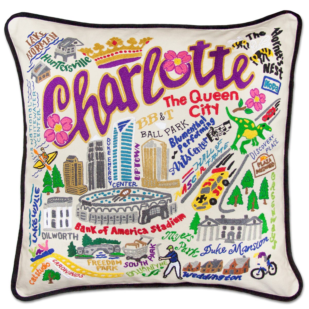 Geography Pillows - Embroidered State & City Pillows – Needlepoint Pillows