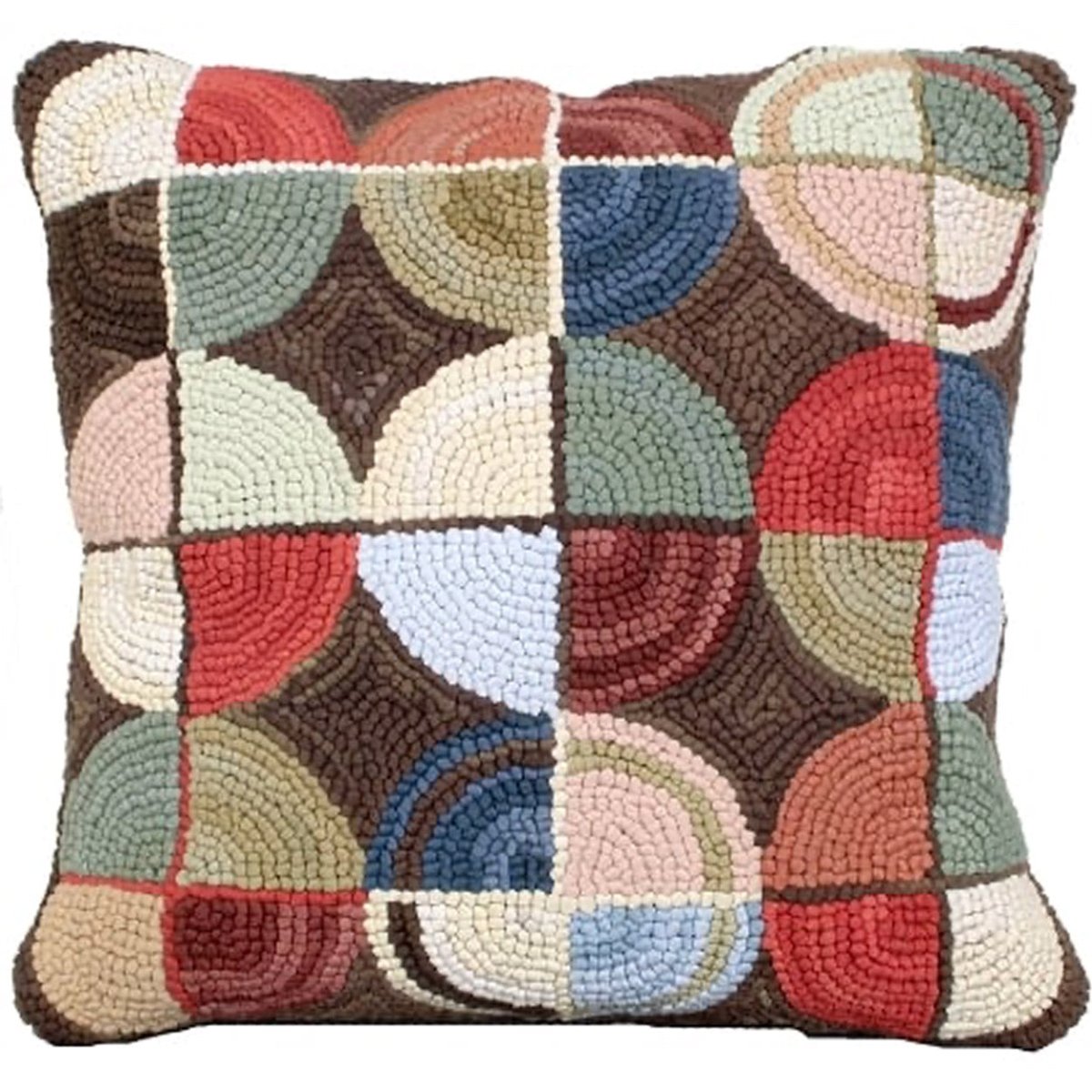 Rustic Hand Tekoa Lodge Wool Hooked Throw Pillow – Needlepoint Pillows
